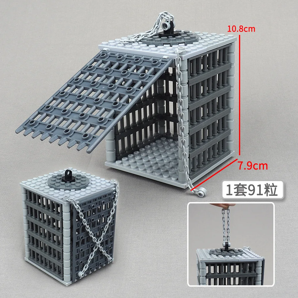 Medieval lock chain cage blocks Animal Slave captivity capture scene ...