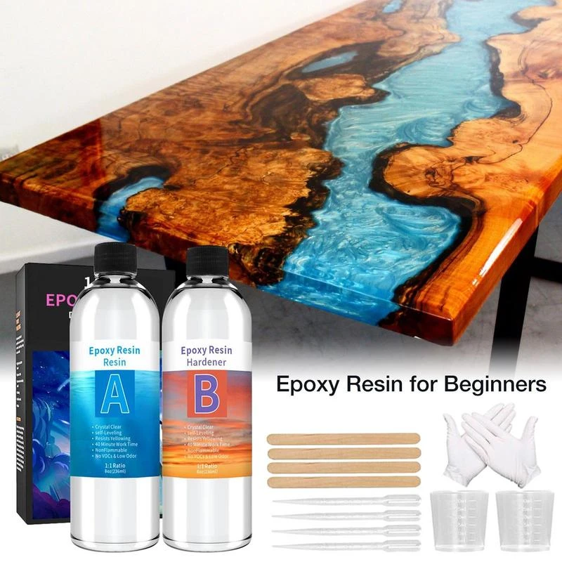 Resina epóxi e endurecedor Kit 8oz 8oz Crystal Clear Cast Resin Set ...
