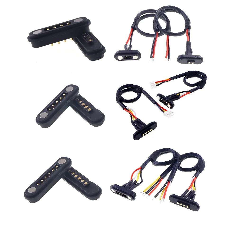 1-10Pair 2A Waterproof Magnetic Pogo Pin Connector 2P 3P 4P 5P 6P ...