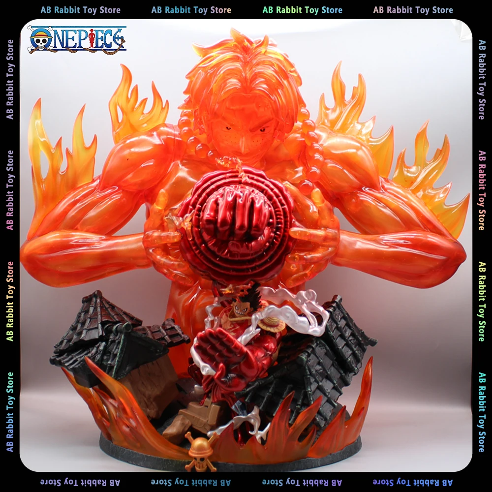 47cm One Piece Monkey D. Luffy Anime Figura Ace Batalha Luffy Figuras ...