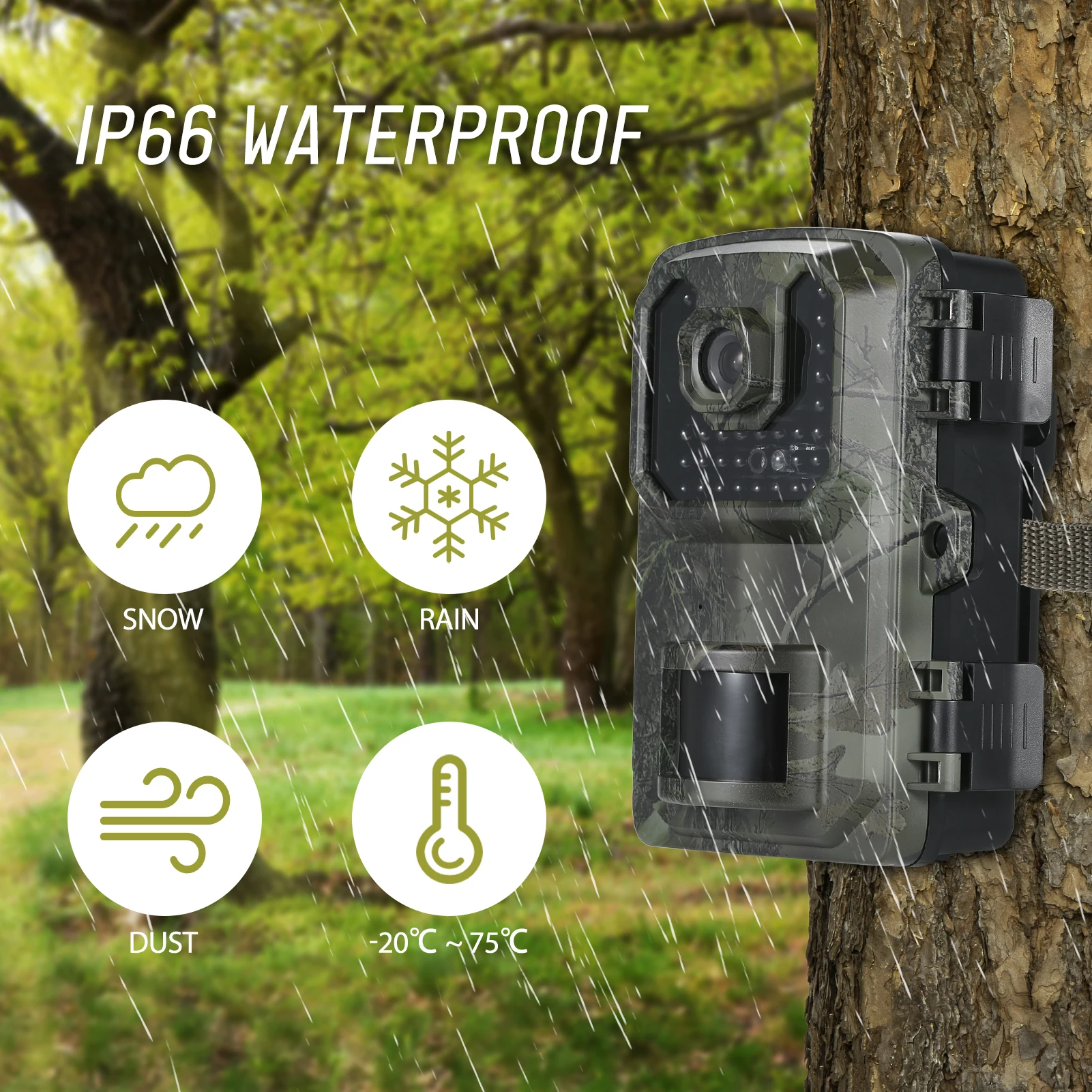 16MP 4K Trail Camera Waterproof Game Hunting Camera with Night Vision ...
