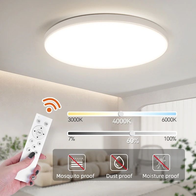 Plafonnier-LED-intensit-variable-avec-t-l-commande-panneau-lumineux-moderne-luminaire-pour-salon ...