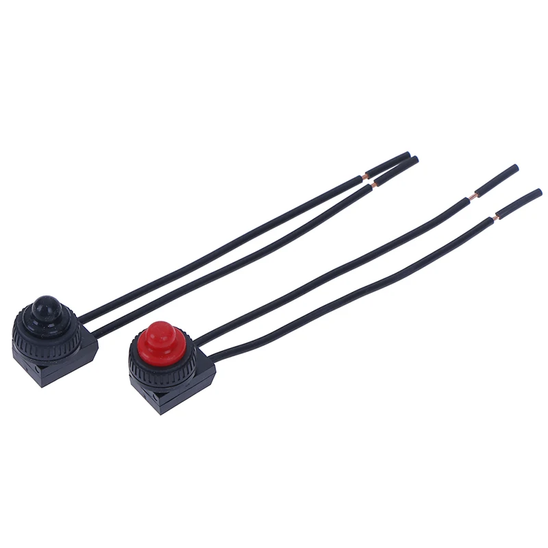 220v-Waterproof-Push-Button-On-off-Switch-With-4-Lead-Wire-Black ...