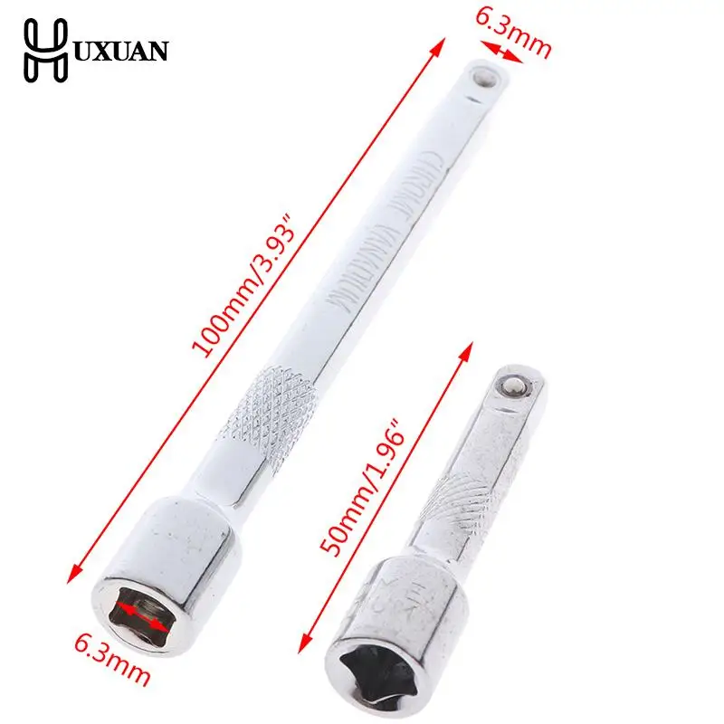 50mm 100mm Long Extension Bar 1/4 Drive Ratchet Socket Extender Socket ...