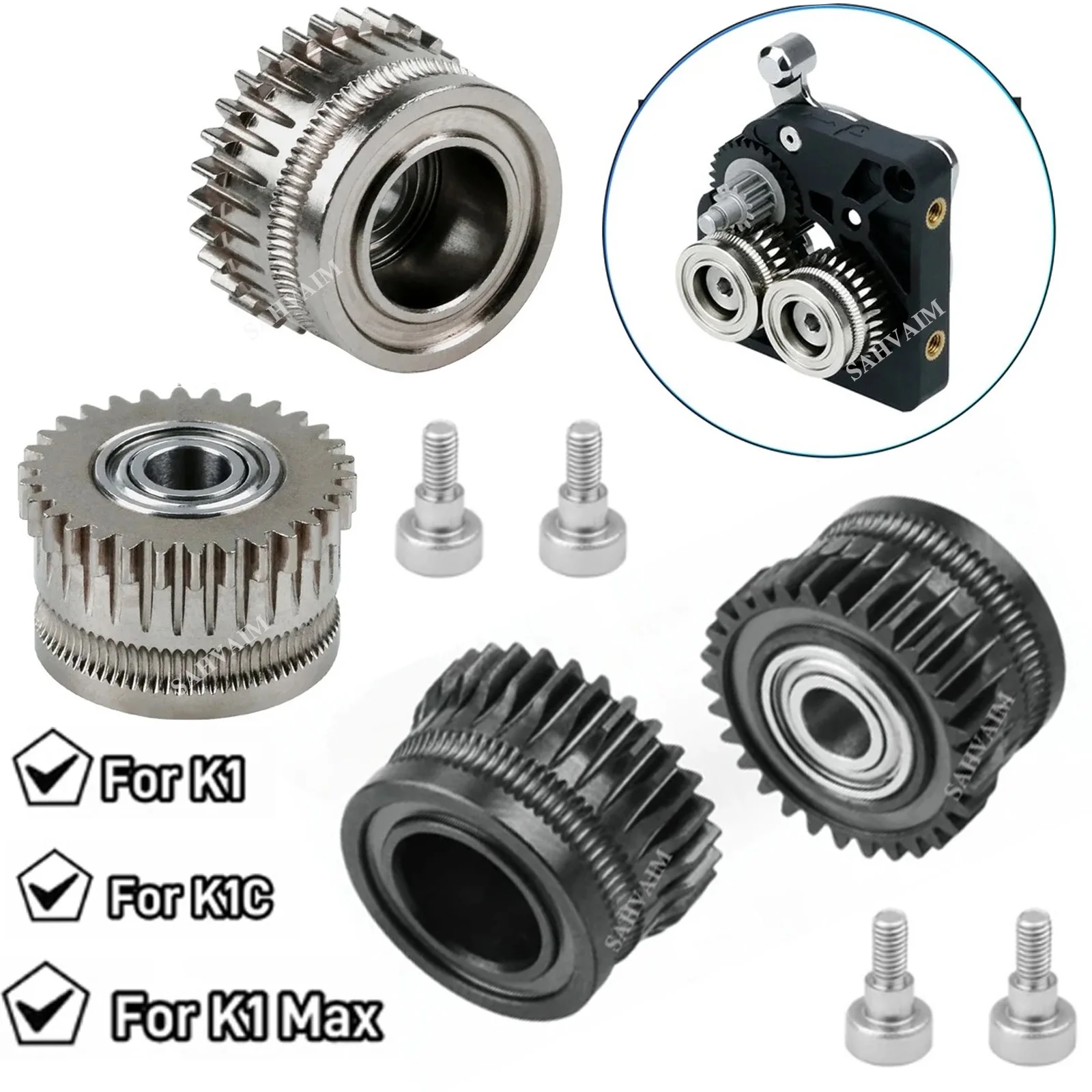 K1C Extruder K1 Gear All Metal Filament Drive Gear for Creality K1 Max ...