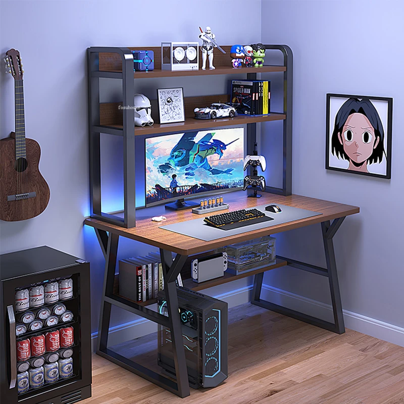 Modern-Desktop-Computer-Desks-Simple-Workbench-Desk-Bookshelf ...