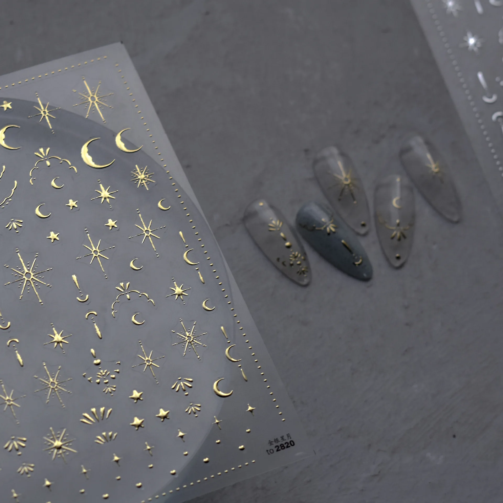 Gilded-Star-And-Moon-High-Quality-Nail-Art-Sticker-Design-Decoration ...