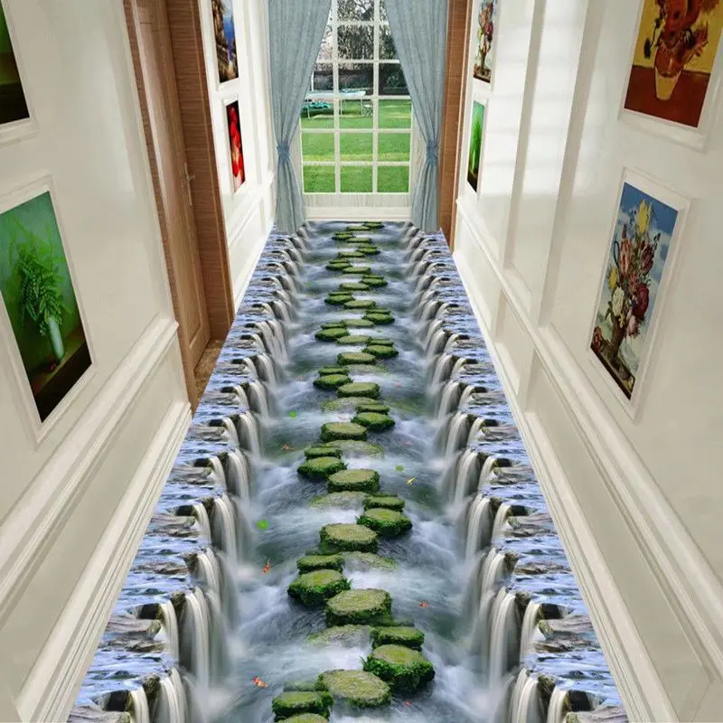 Stream Scenery 3D Carpets for Living Room Long Hallway Corridor Area ...