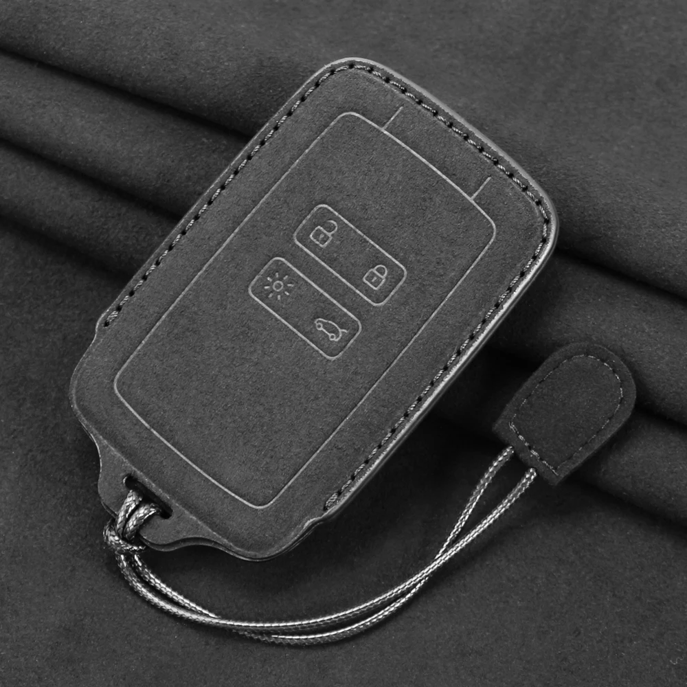 Leather-Remote-Keychain-Key-Cover-For-Renault-Clio-Laguna-Koleos-Megane ...