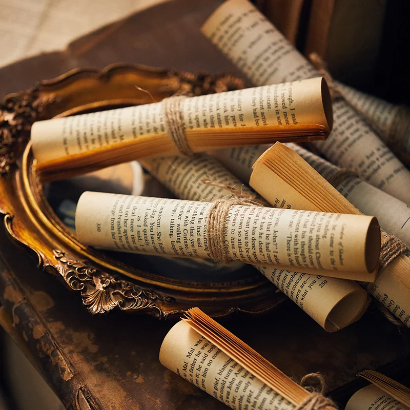 AhunderJiaz-Retro Old Book Scroll, Yellow Book Scroll, Photography ...
