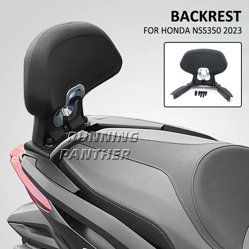 NEW Motorcycle Black Rear Passenger Seat Backrest Cushion Back Rest Pad ...
