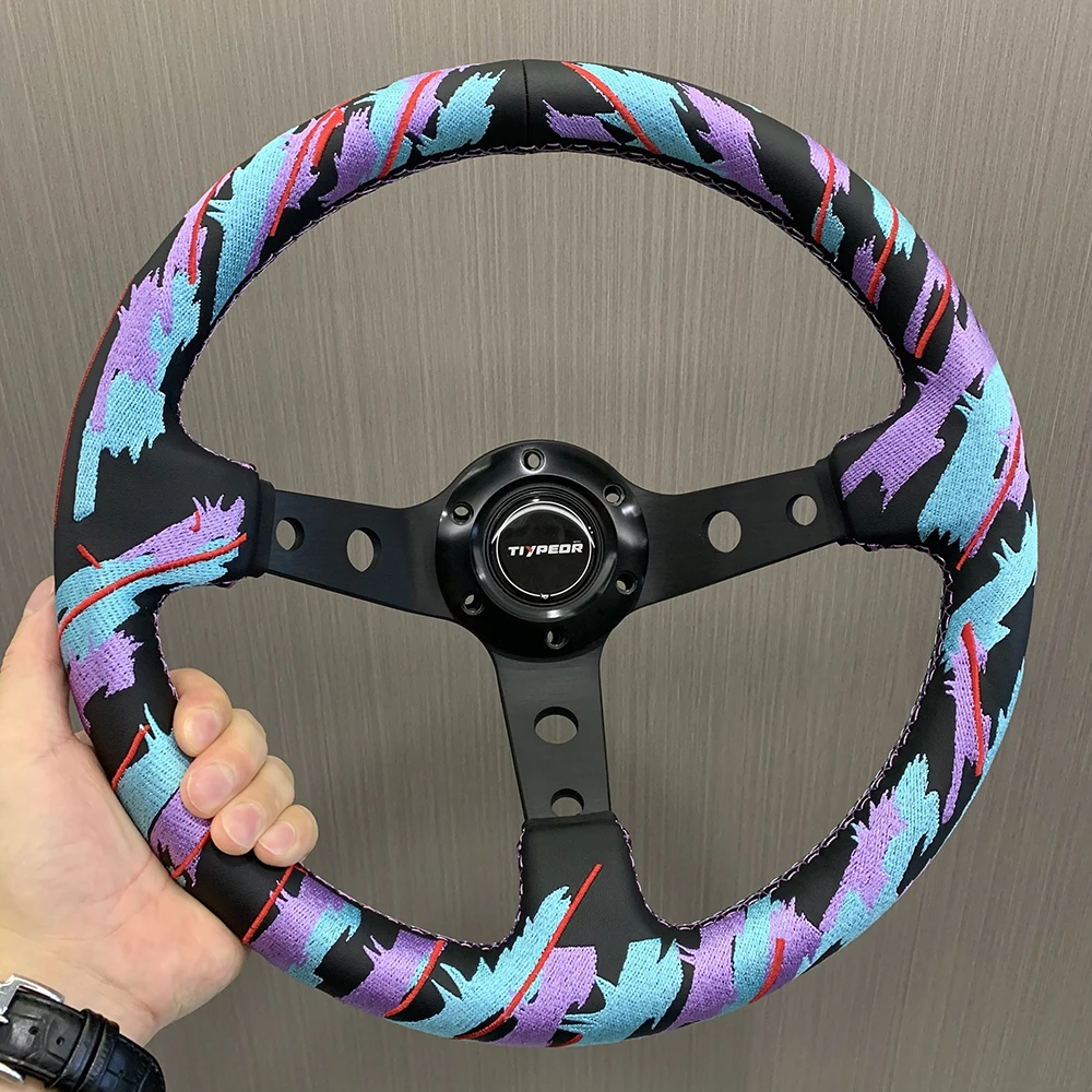 TIYPEOR-JDM-embroidered-leather-330MM-13-inches-steering-wheel-HKS ...