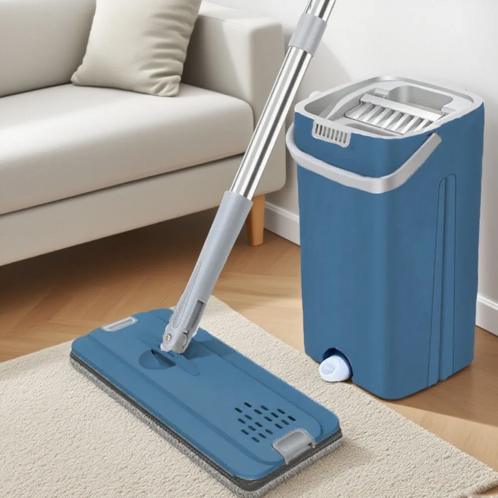 Floor Mop Set With Rotating Function 360° Rotating Mop Thickened Fiber ...