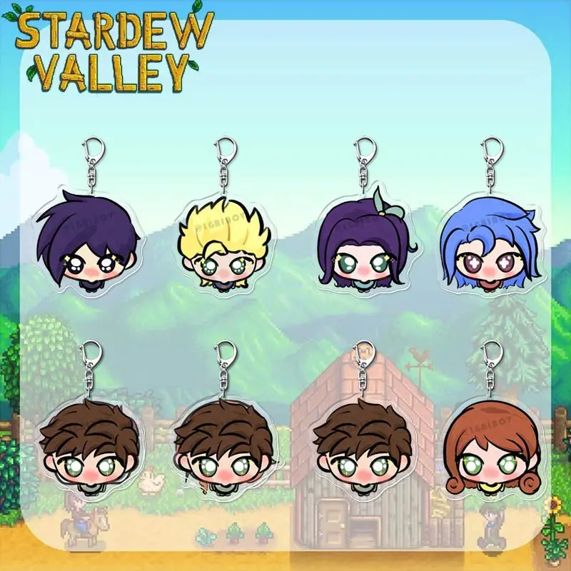Stardew Valley Anime KeyChain Alex Sebastian Haley Men Key Chain for ...