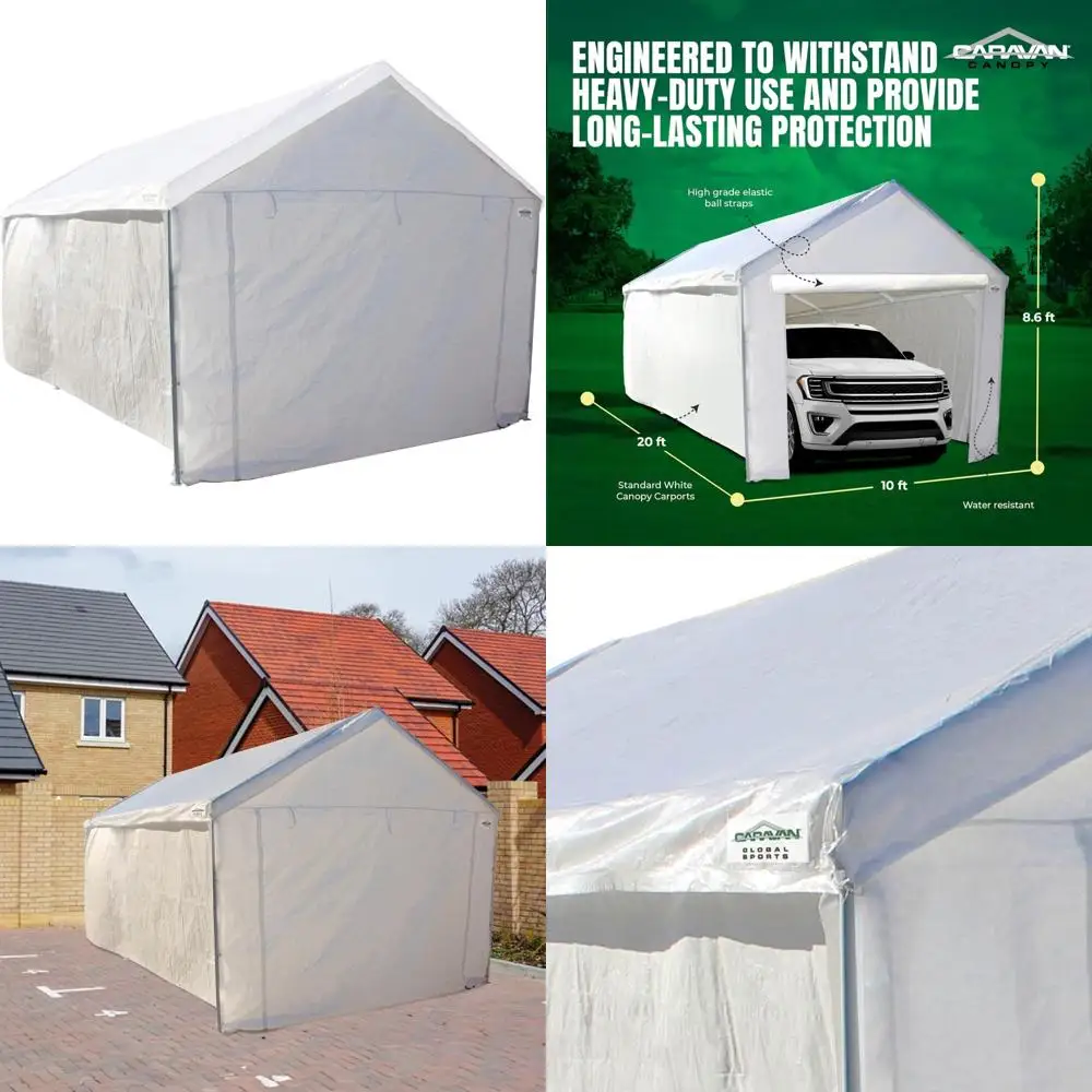 Inflatable Garage Cover with Sidewalls, White, Ideal for Outdoor ...