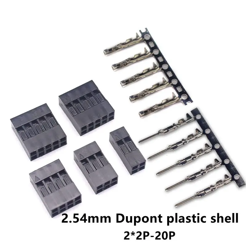 50PCS 2.54 Dupont Connector 2.54mm Pitch Double Row Plastic Shell Plug 2*2P/3/4/5/6/7/8/-20P ...