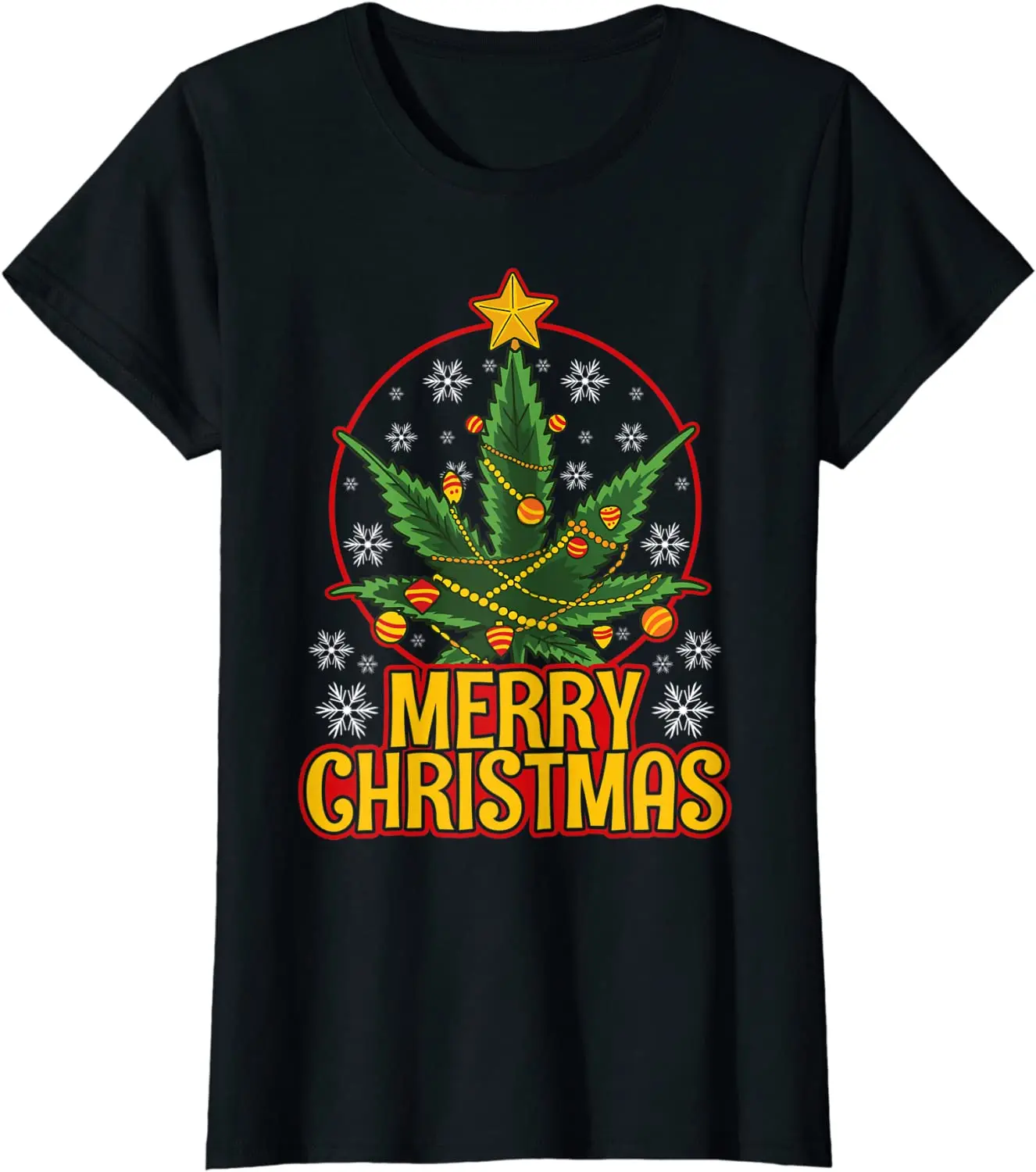 Merry-Christmas-Weed-Marijuana-Leaf-Christmas-Tree-Pot-Leaf-T-Shirt-100 ...