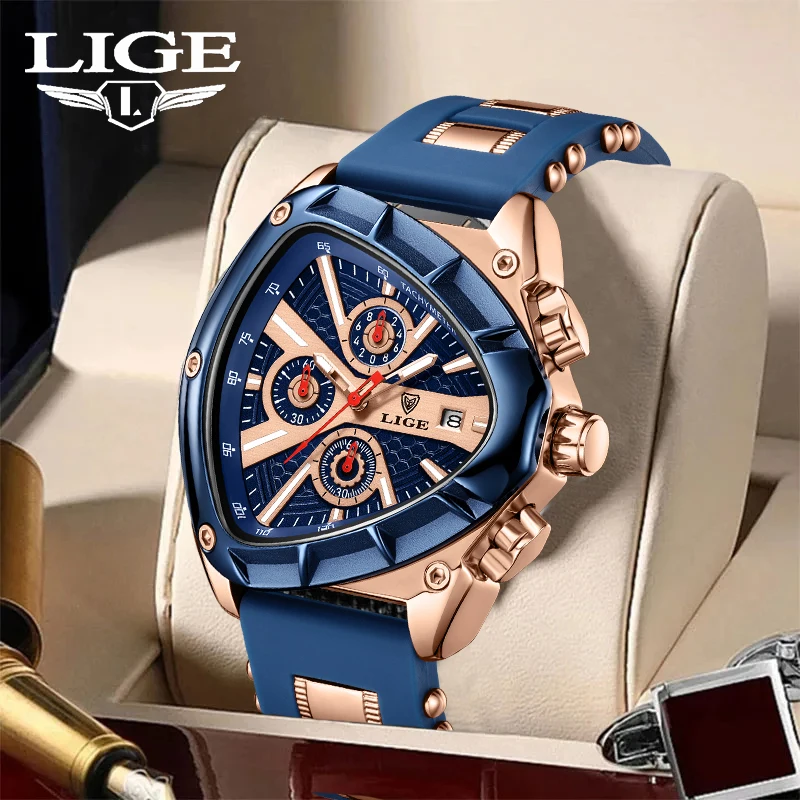 LIGE-Triangle-Skeleton-Watch-for-Men-Sportz-Quartz-Watches-Business ...
