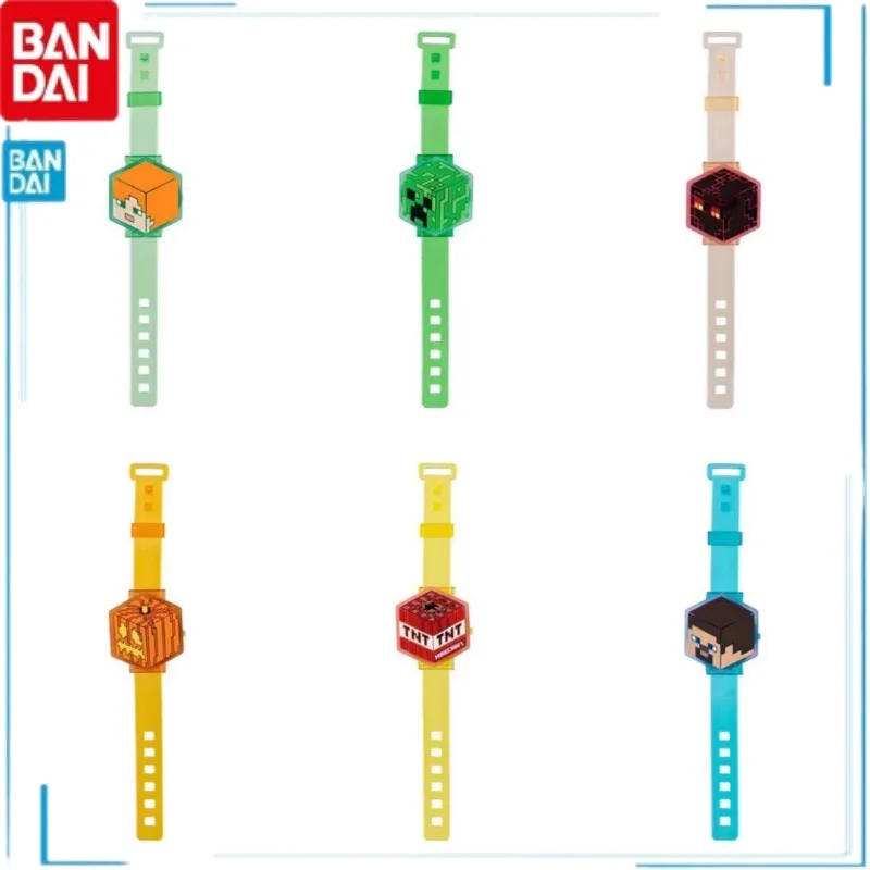 BANDAI-pulsera-de-Minecraft-Creeper-Steve-luminiscente-Gashapon-regalos ...