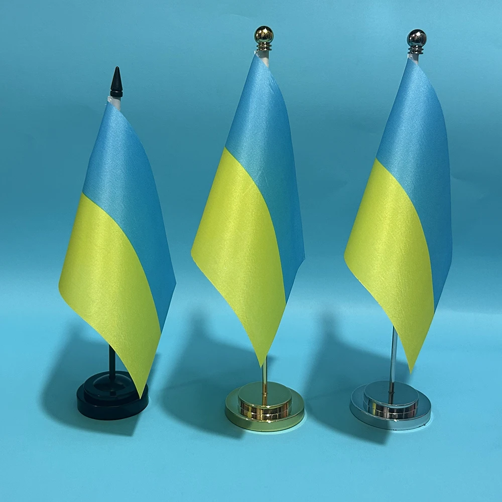 SKY FLAG Office Desk small Flag Of Ukraine flag 14x21cm polyester ...