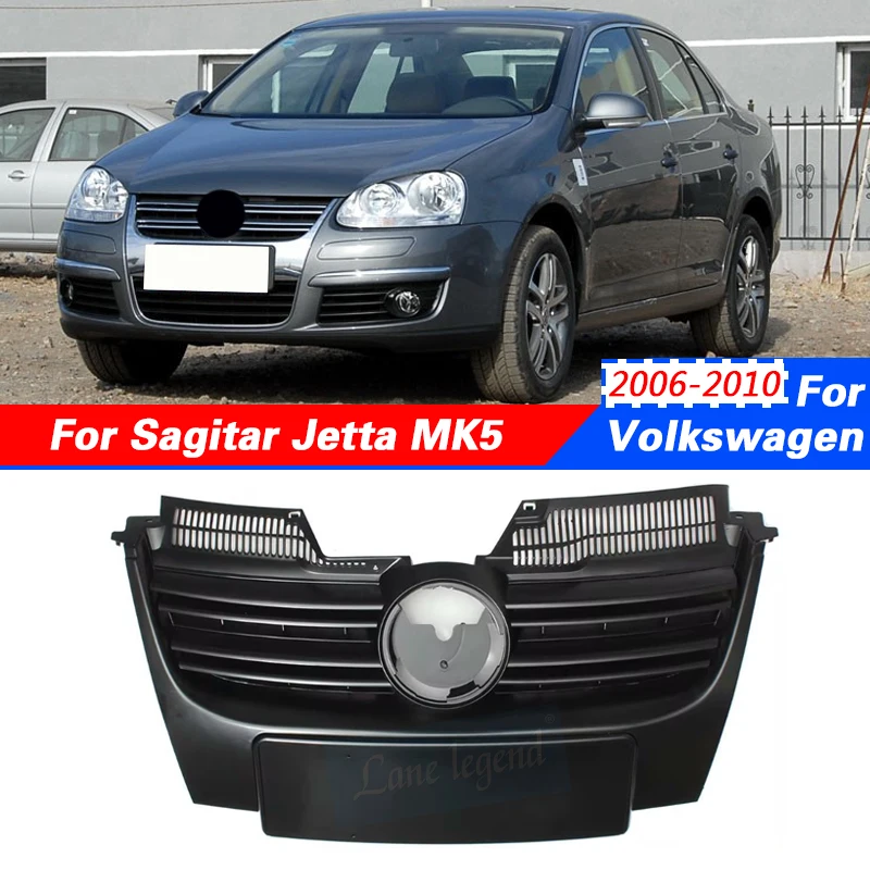 Front Black Upper Bumper Sport Grille Grill ABS plastic For Volkswagen ...