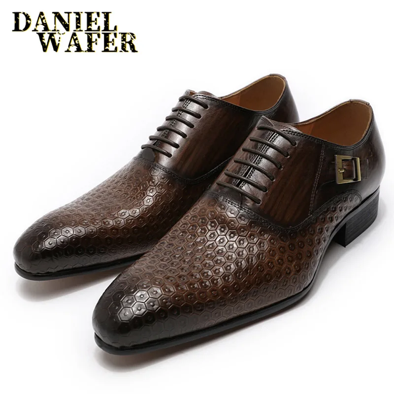 Daniel-Wafer-Man-Shoes-Luxury-Genuine-Leather-Geometric-Prints-Office ...