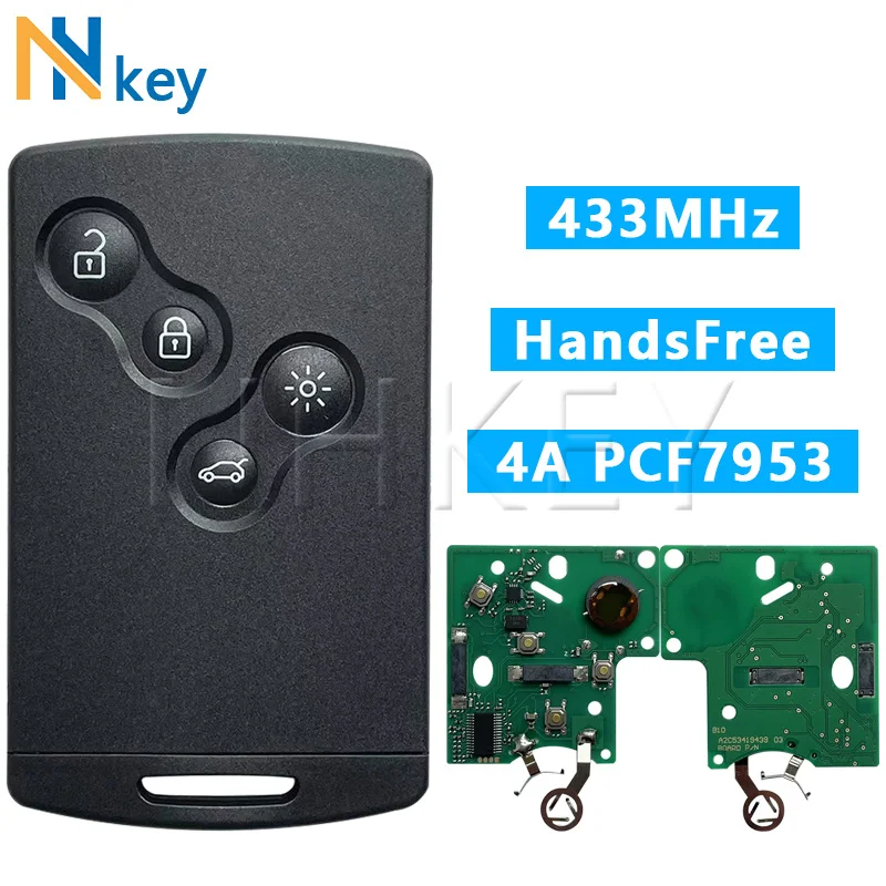 For Renault Clio IV/Captur Replacement Smart Key Card-Passive Keyless ...
