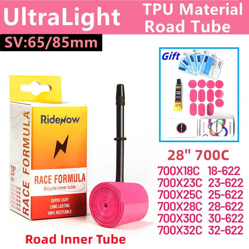 Ridenow Ultralight Inner Tub Road Bicycle Inner Tube 65mm 700c 18 20 25 ...