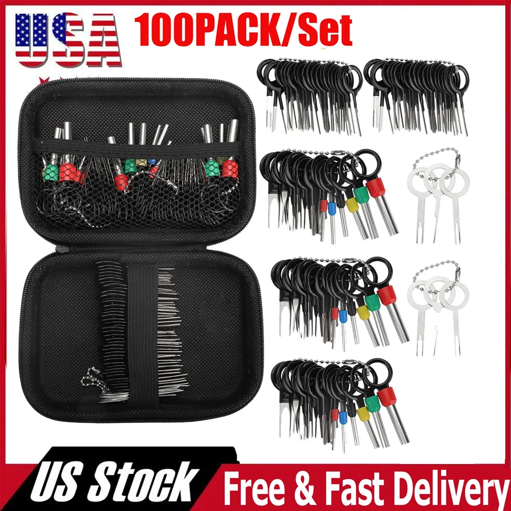 New 100 PCS Car Terminal Removal Repair Tools Electrical Wiring Crimp ...