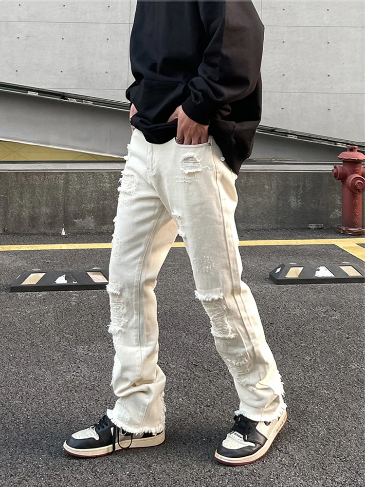 Street Style Ripped Jeans Men | Man Ripped Jeans Street Style | Broken ...