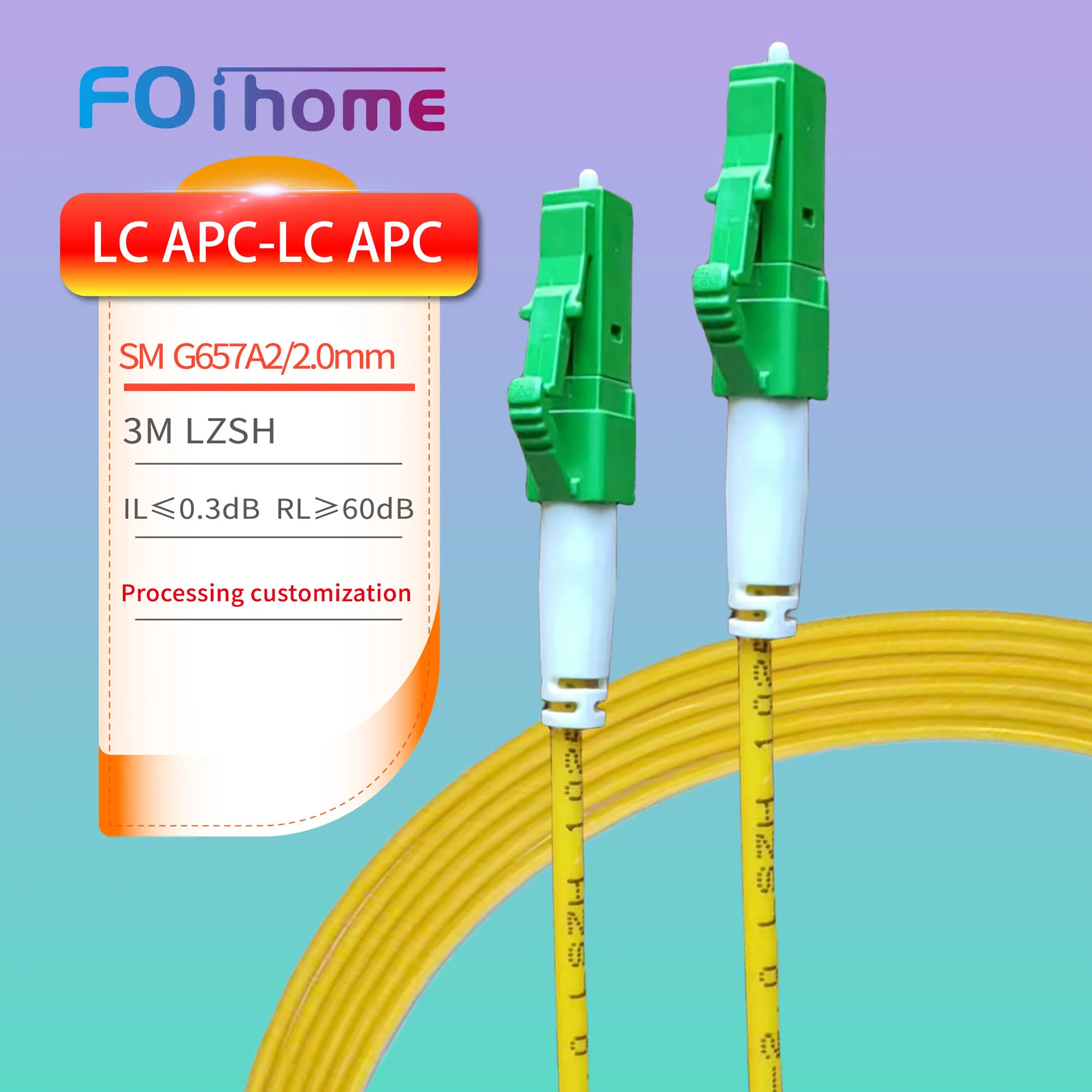 Fiber-Optic-Patch-Cord-Cable-LC-APC-LC-APC-Single-Mode-G657A2-2-0mm-3M ...