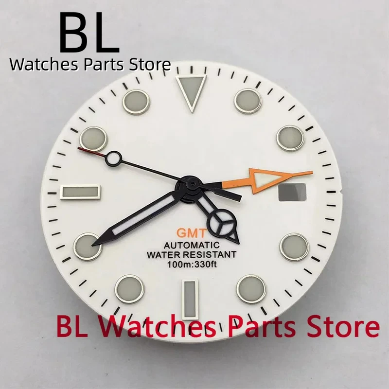 BLIGER-Watch-Parts-29mm-White-Watch-Dial-Hand-Set-Silver-Edge-Index ...
