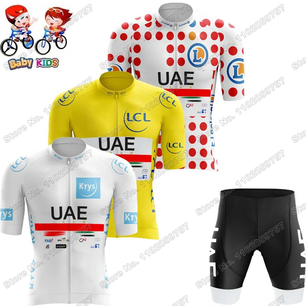 UAE 2023 Kids Vae Team Wielertrui Set Jongens Meisjes Frankrijk Tdf ...