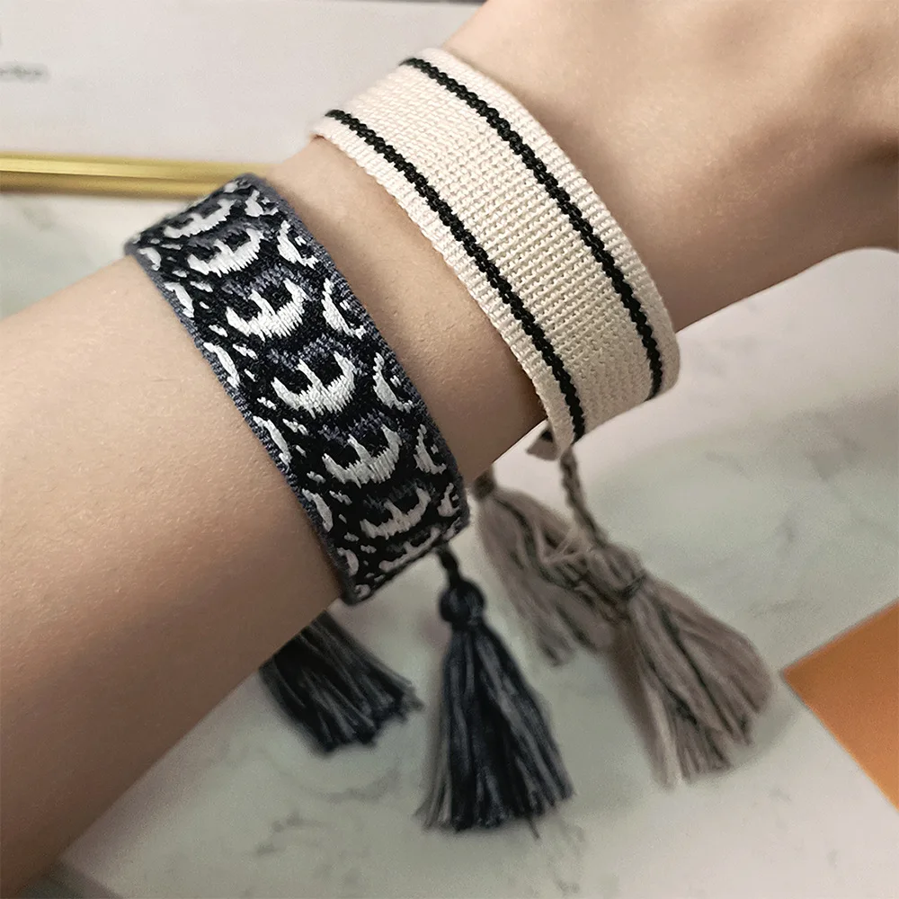 Bohemia-Embroidery-Pattern-Woven-Tassel-Bracelet-For-Women-Handmade-Adjustable-Rope-Braided ...