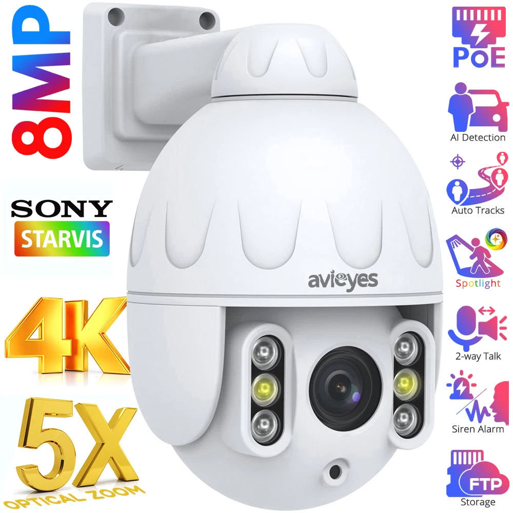 4K-8MP-PoE-PTZ-IP-Camera-5X-Optical-Zoom-Outdoor-Onvif-Color-Night ...