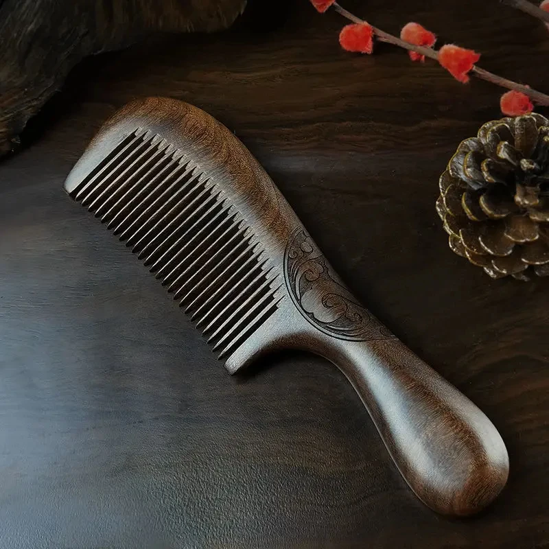 Wooden-Comb-Natural-Handmade-Comb-Fine-Tooth-Sandalwood-Comb-for-Wavy ...