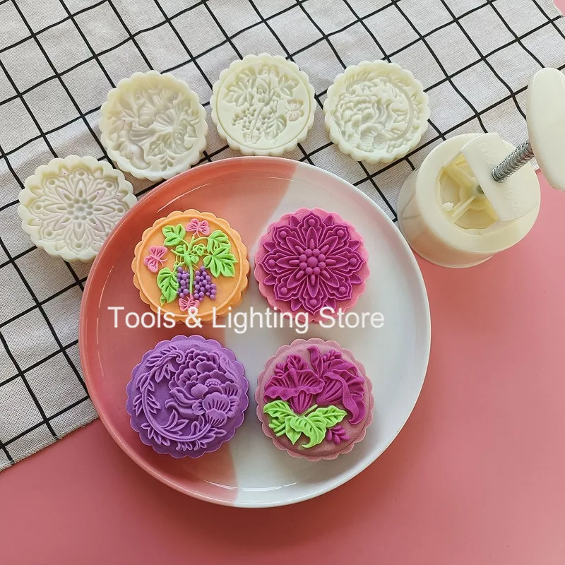 200g-15-Types-DIY-3D-Mooncake-Mold-Flower-Rose-Patterns-Shaped-Moon ...