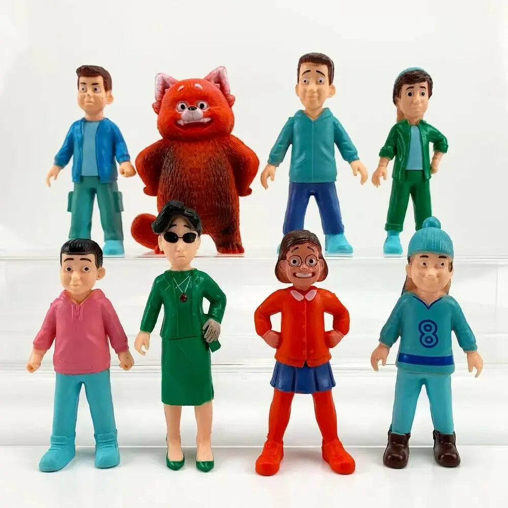 8Pcs Turning Red Cartoon Movies Character Toys 4" Action Figures ...