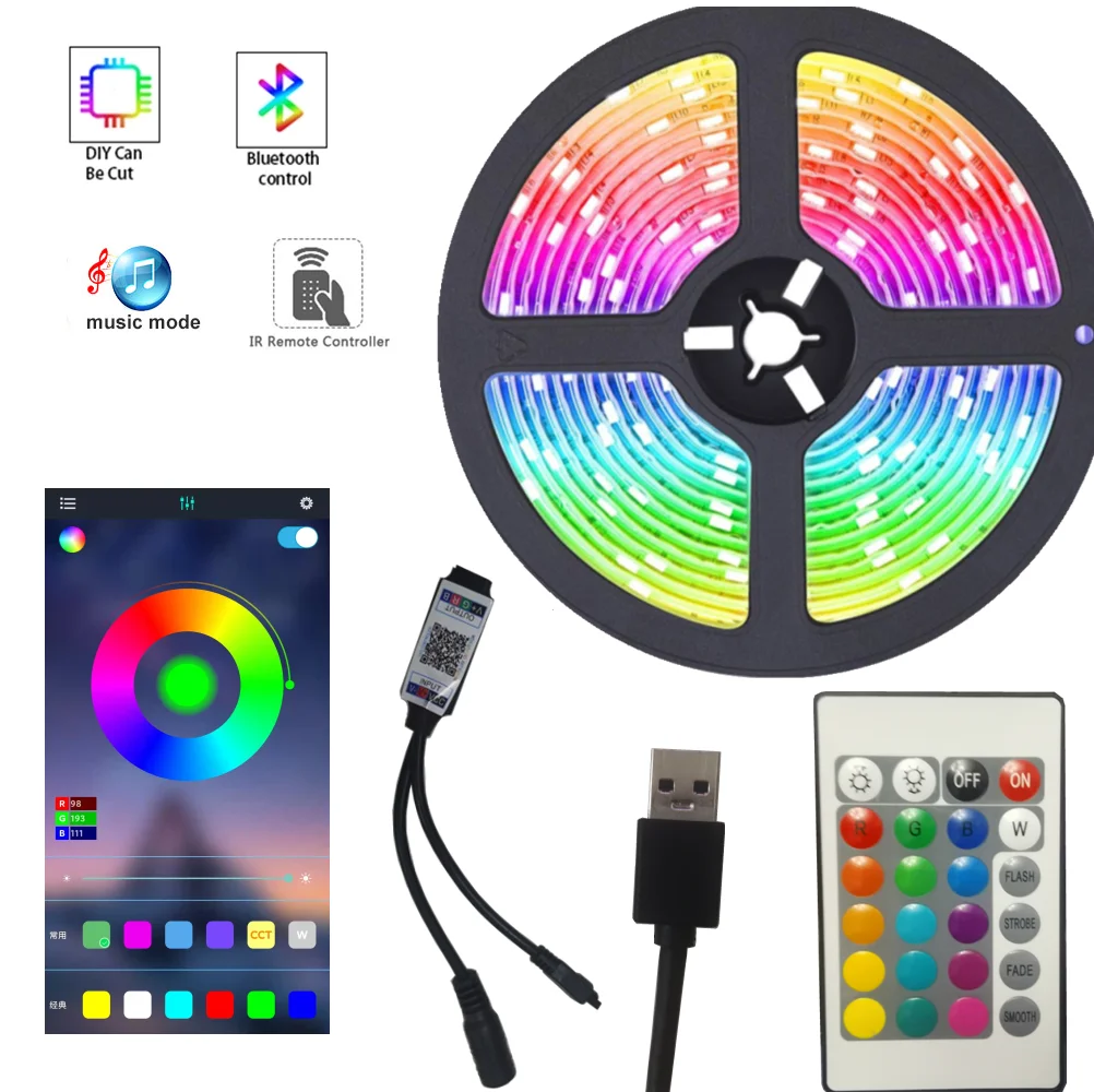 LED-Light-Bar-RGB-2835-Color-Bluetooth-USB-Infrared-Remote-Control ...