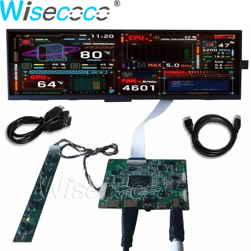 F-r-y60-Computer-geh-use-12-6-Zoll-langer-Streifen-Bildschirm-LCD ...