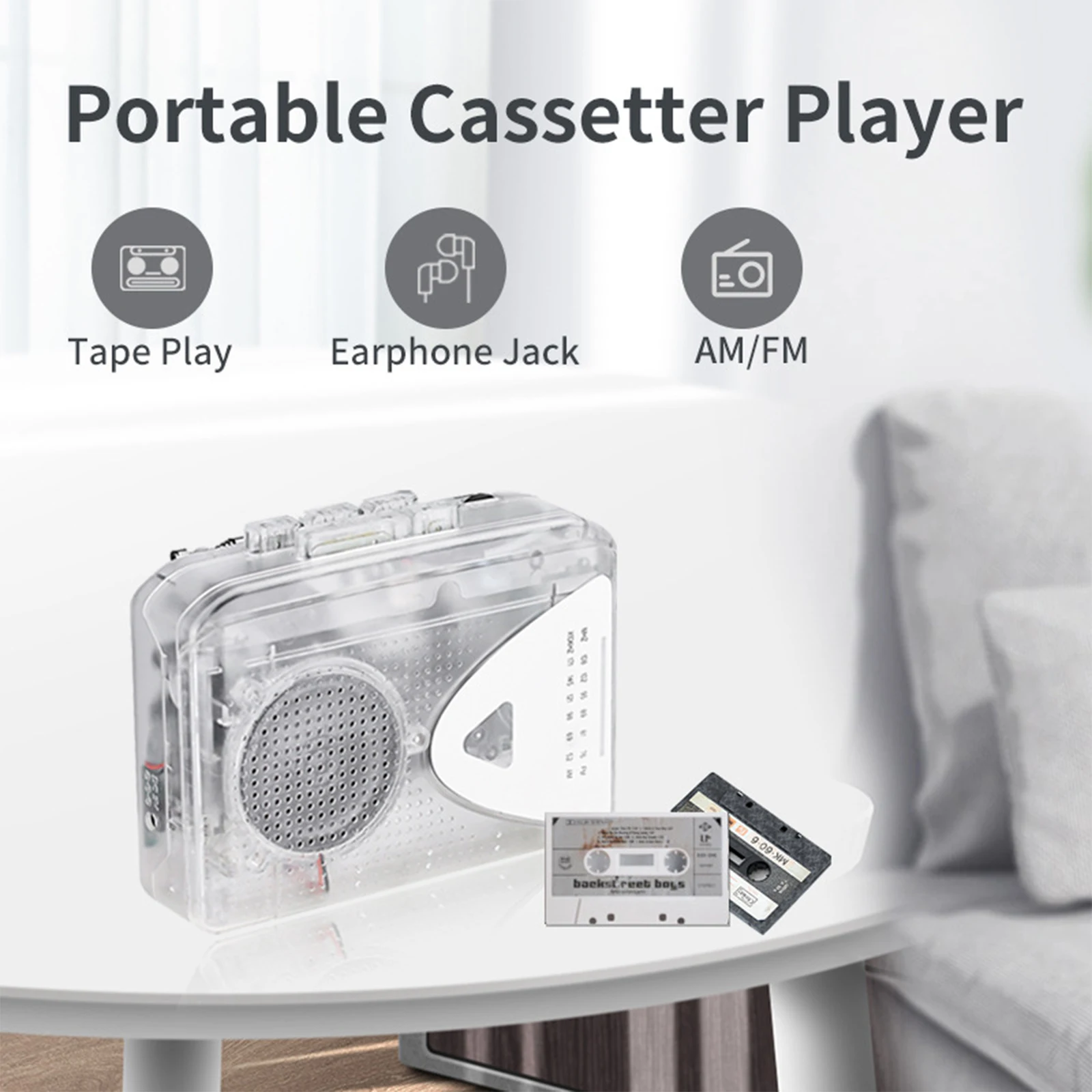Cassette-Player-Portable-Easy-to-Use-with-Headphones-Transparent-AM-FM ...