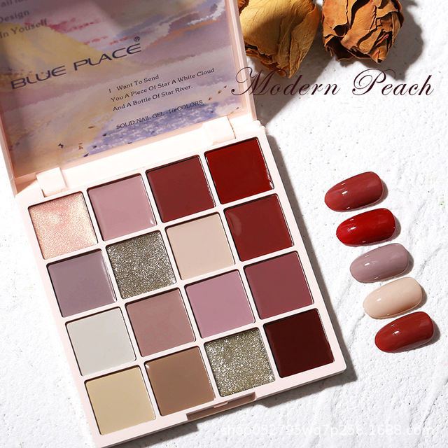 16 Colors Solid Creamy Nail Polish Gel Palettes - Limegirlstore