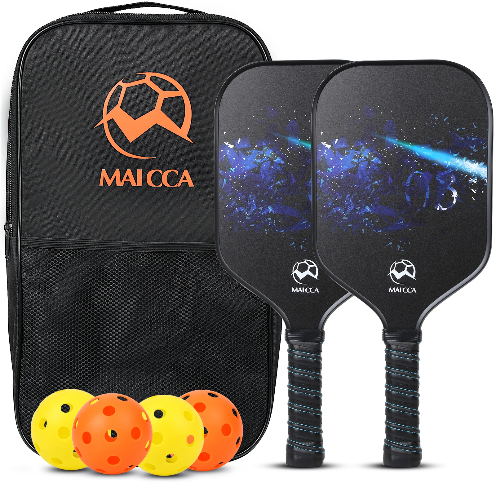 Pickleball-Paddles-Set-2-Rackets-4-Balls-Graphite-Honeycomb-Core ...