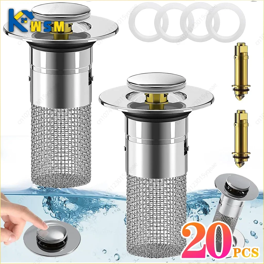 Stainless-Steel-Floor-Drain-Filter-Washbasin-Plug-Anti-Odor-Pop-Up ...