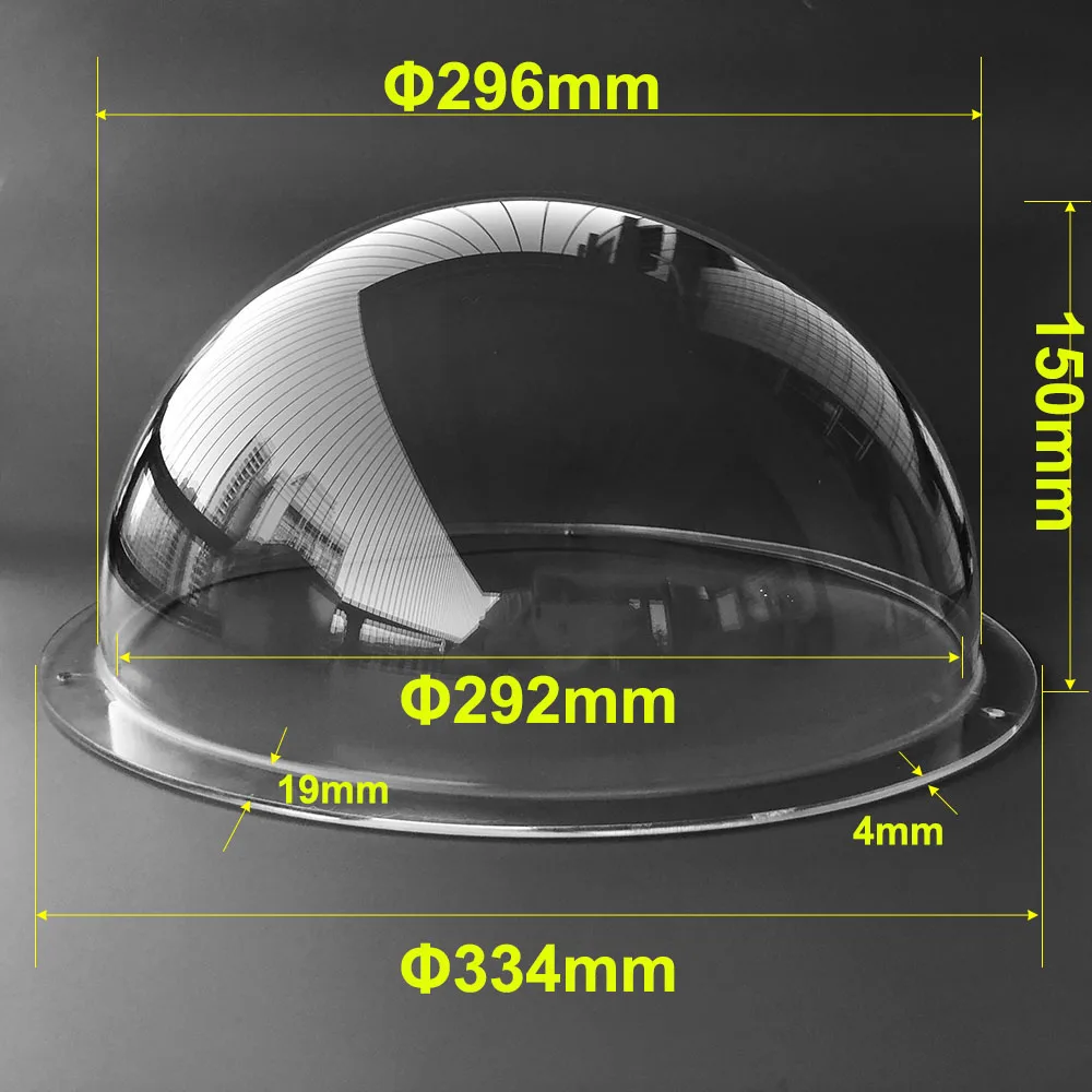 11.65 Inch Big Size Dome Waterproof CCTV Transparent Globe Acrylic ...