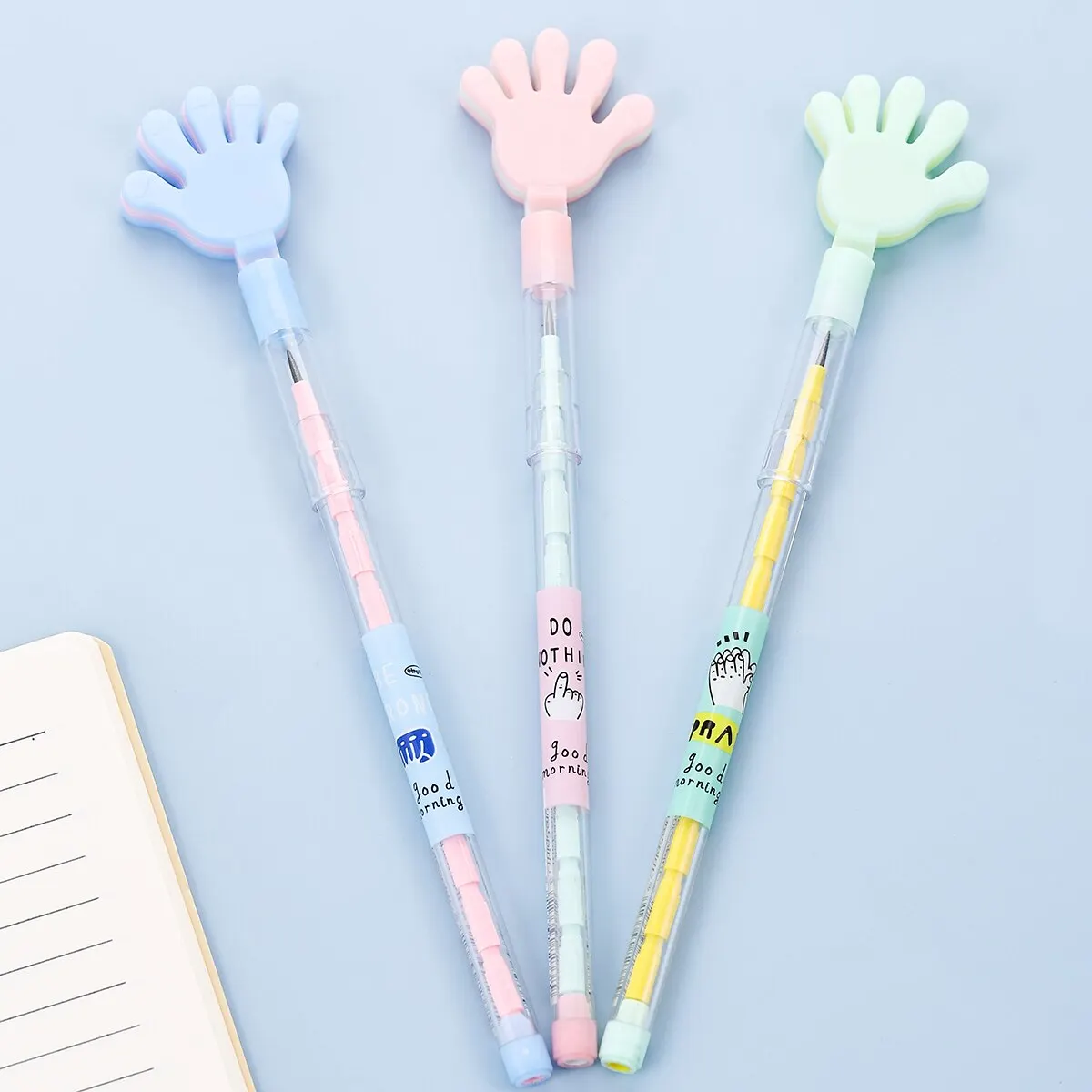Purespirit-3pcs-Extensible-Pencils-Kawaii-Claps-Free-Sharpening-Pencil ...