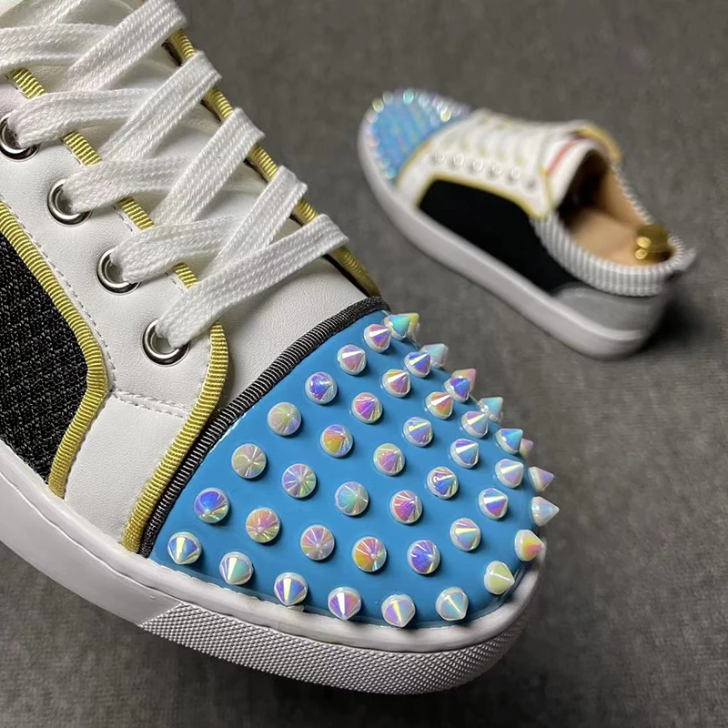 men-luxury-fashion-rivets-shoes-lace-up-genuine-leather-rhinestone-shoe ...