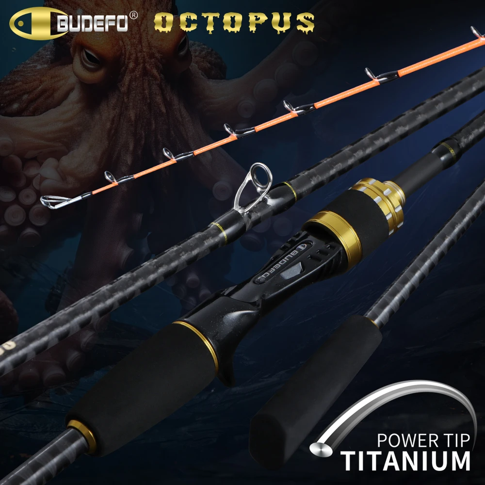 BUDEFO-Titanium-Tip-Octopus-Squid-Cuttle-Carbon-Fiber-Casting-Fishing-Rod-Saltwater-Boat-Light ...