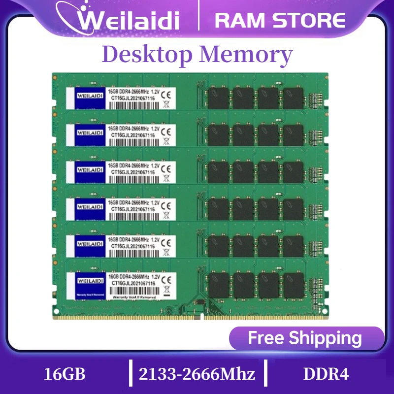 50PCS DDR4 16GB Memoria 2133MHz 2400MHz 2666MHz Desktop Memory RAM ...