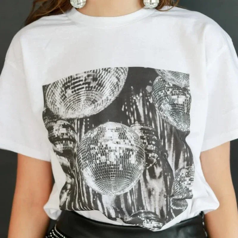 Vintage-Aesthetic-Disco-Ball-T-Shirts-Women-Trendy-Fashion-Music ...